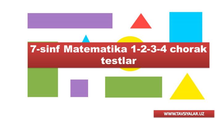 6-sinf Matematika fanidan testlar va olimpiada masalalari testlari